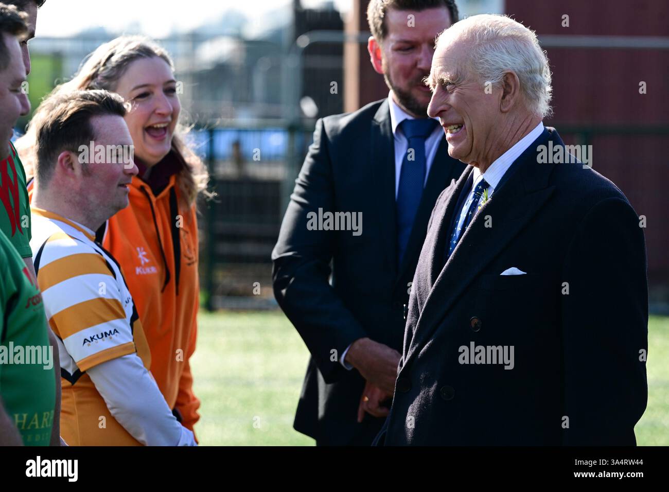 King Charles III during a visit to the Newforge complex in Belfast ...