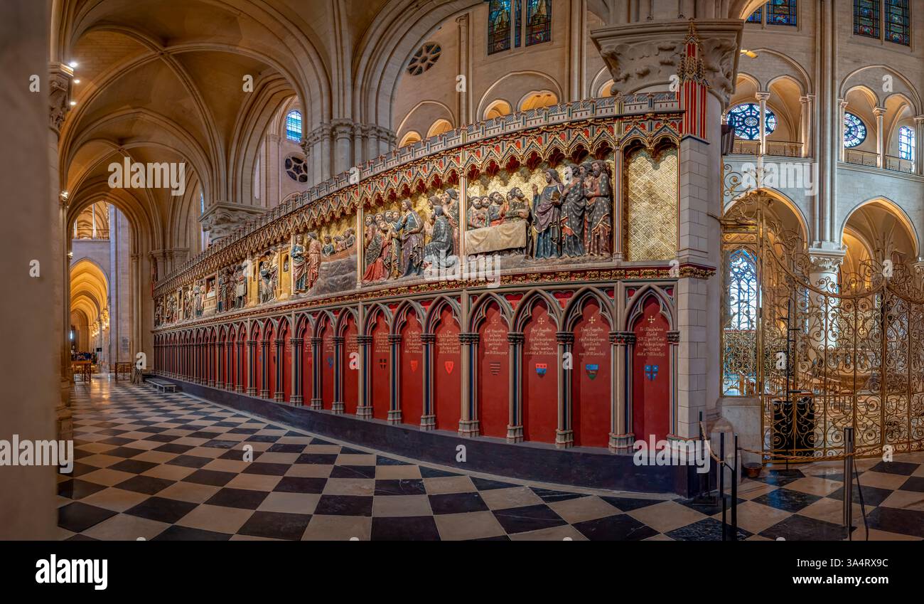 Paris, France - 03 18 2025: Notre Dame de Paris. View detail of South ...