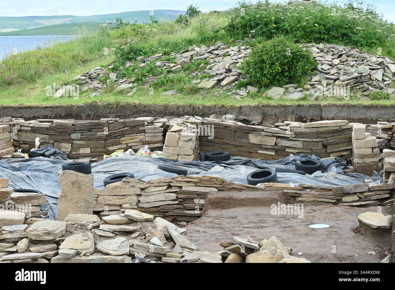 Parts of many coloured hall Ness of Brodgar neolithic archeological ...