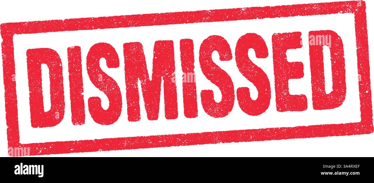 Vector illustration of the word Dismissed in red ink stamp Stock Vector ...