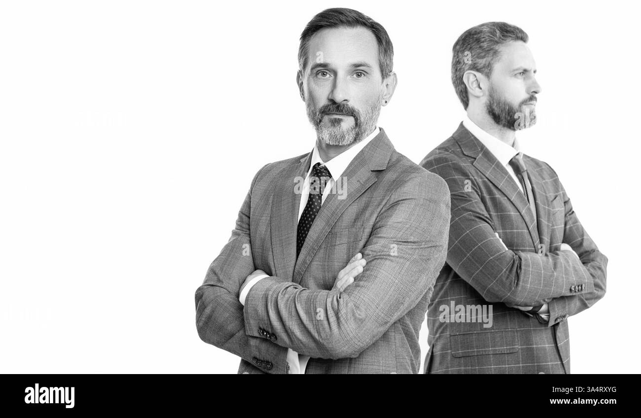 business coworkers isolated on white. business man in formal suit ...