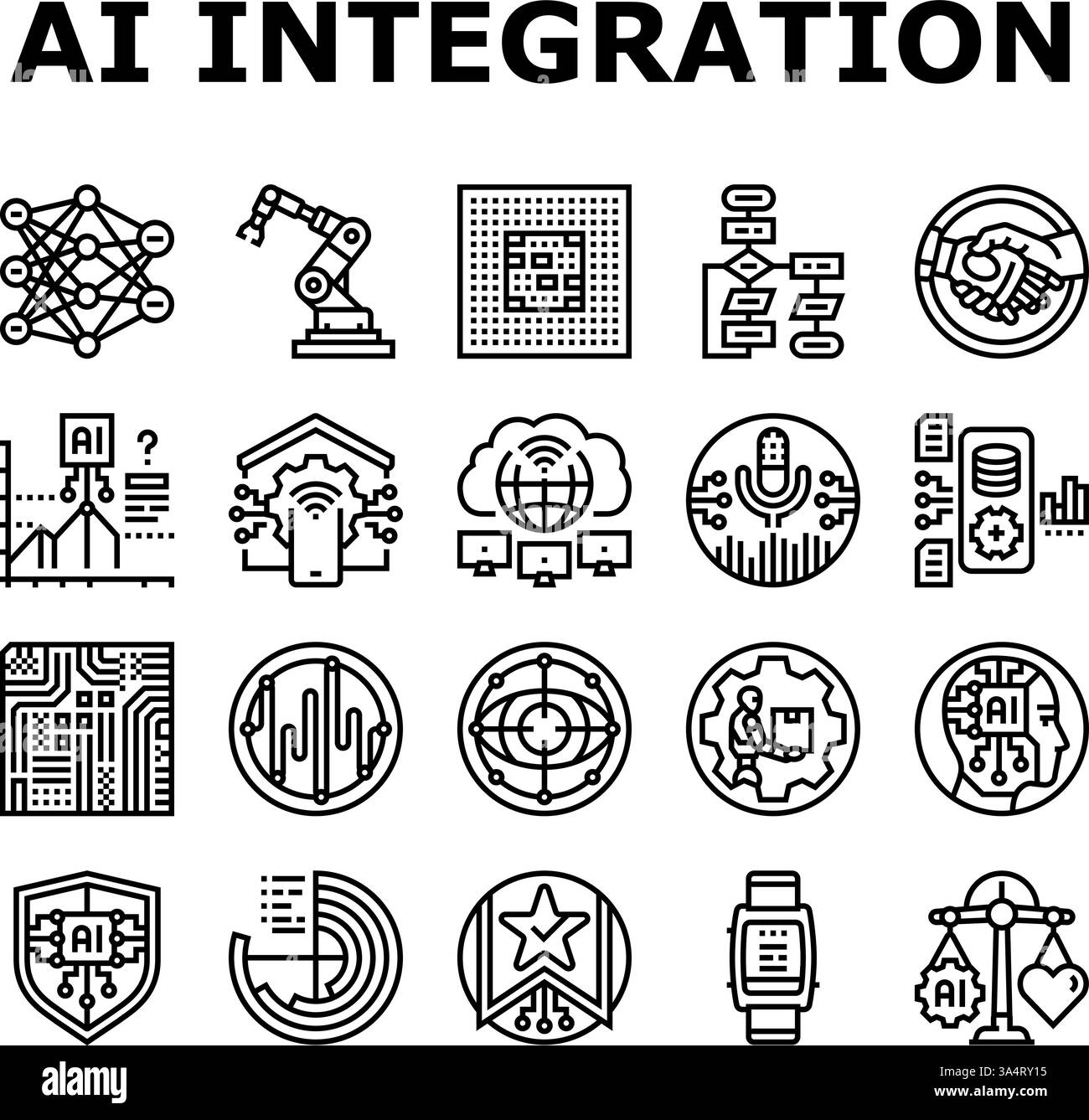 ai integration automation icons set vector Stock Vector Image & Art - Alamy
