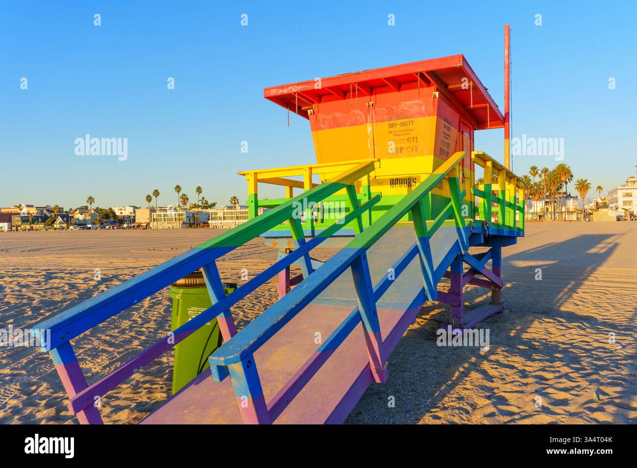 Venice Beach, California - January 16, 2025: Vibrant rainbow-colored ...