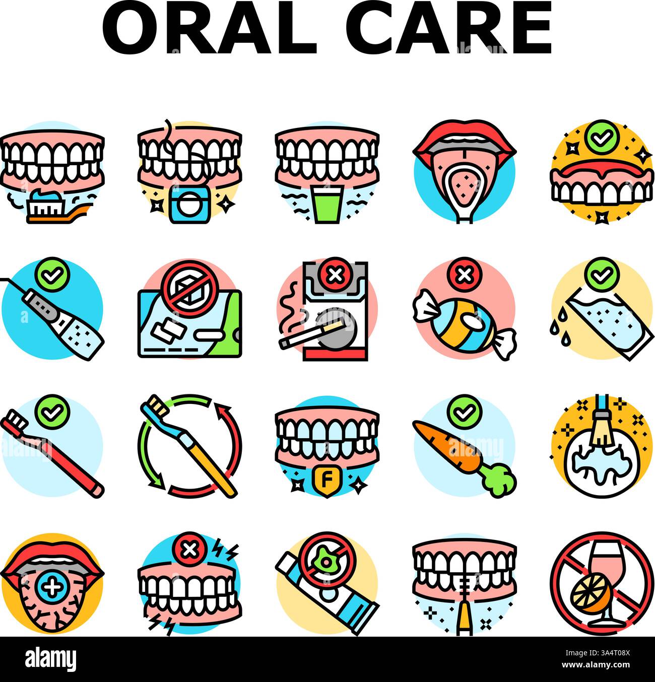 Set prevention care oral Stock Vector Images - Alamy