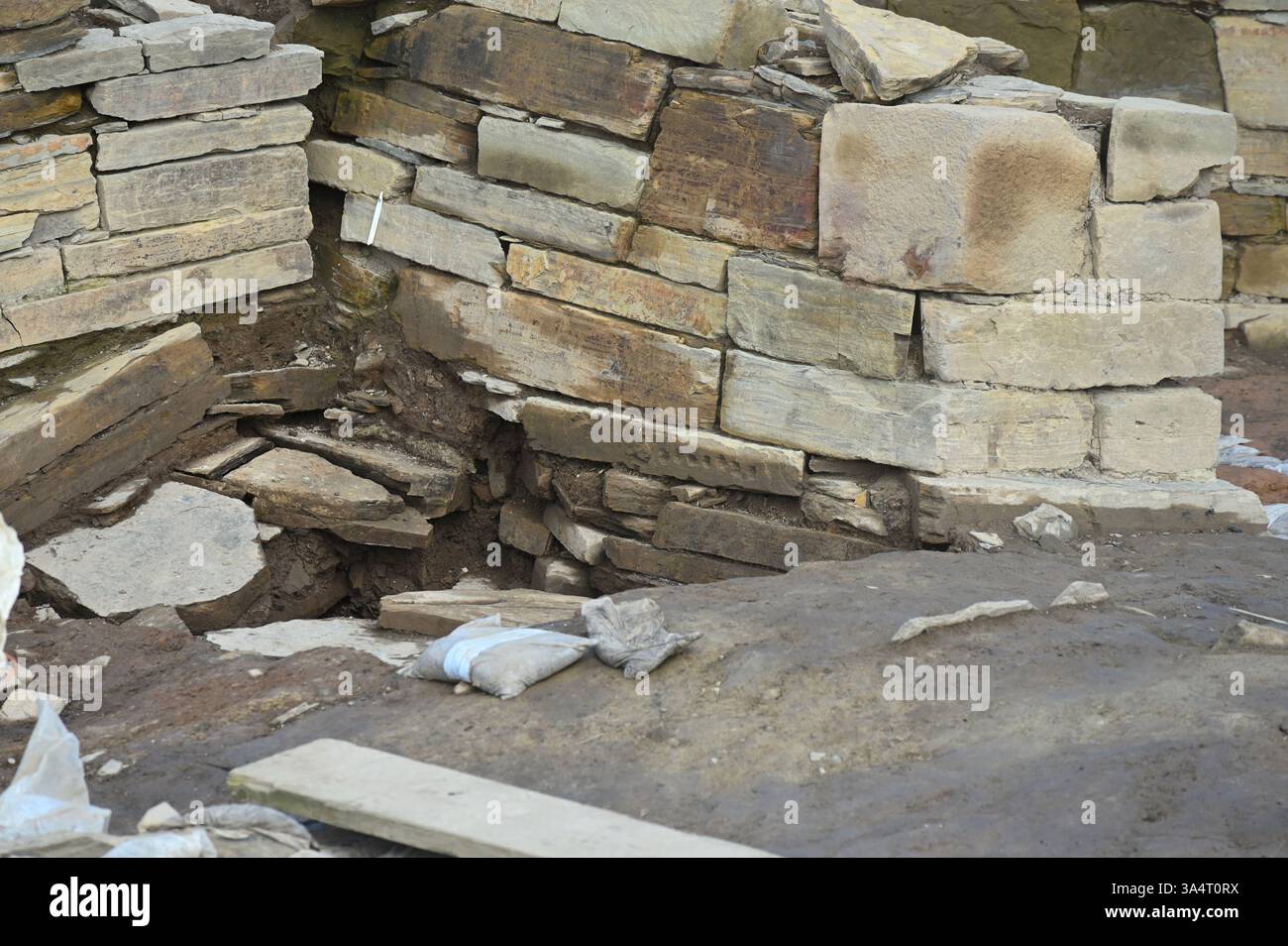 Parst of the many coloured hall Ness of Brodgar neolithic archeological ...