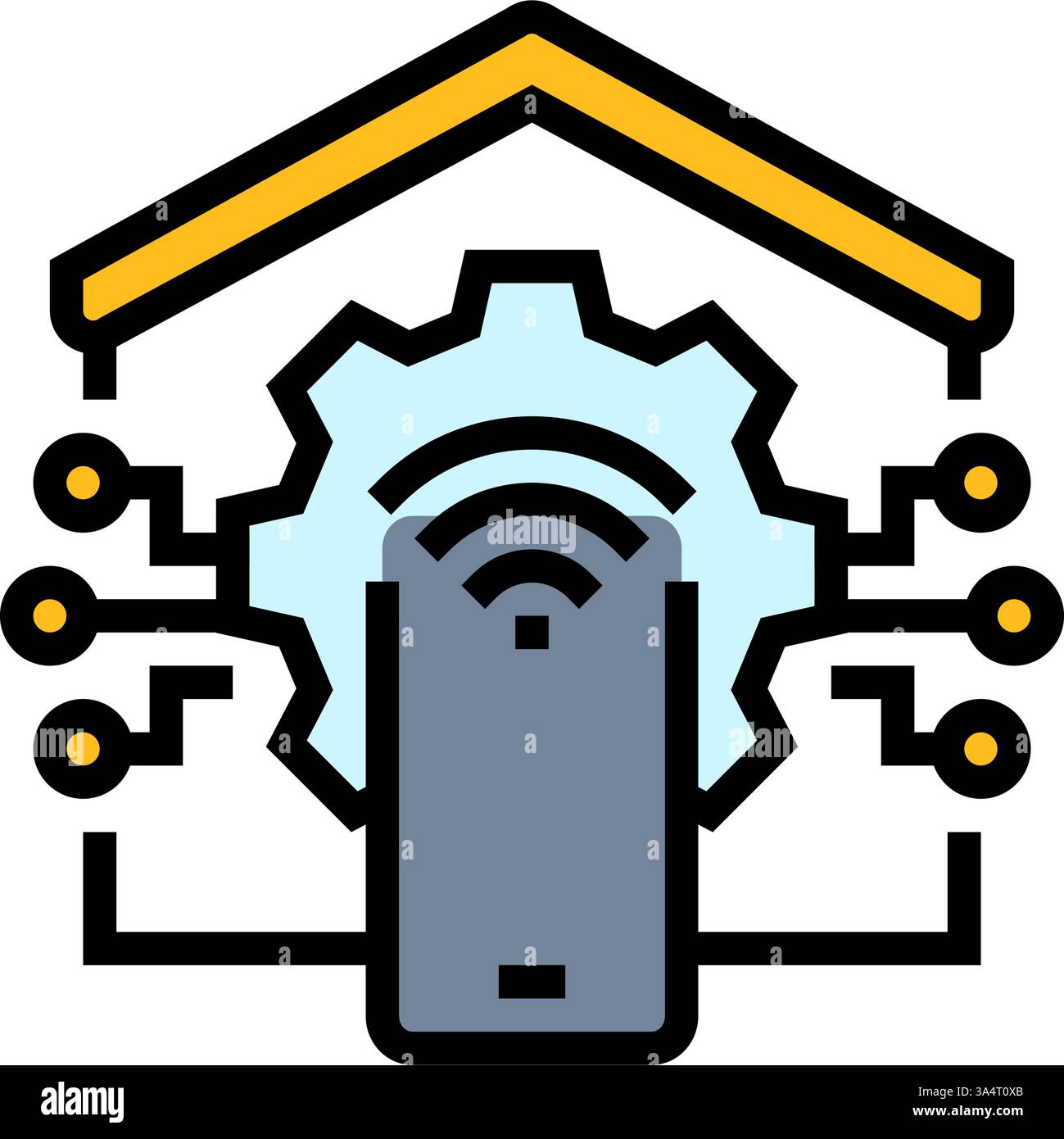 smart home automation ai integration color icon vector illustration ...