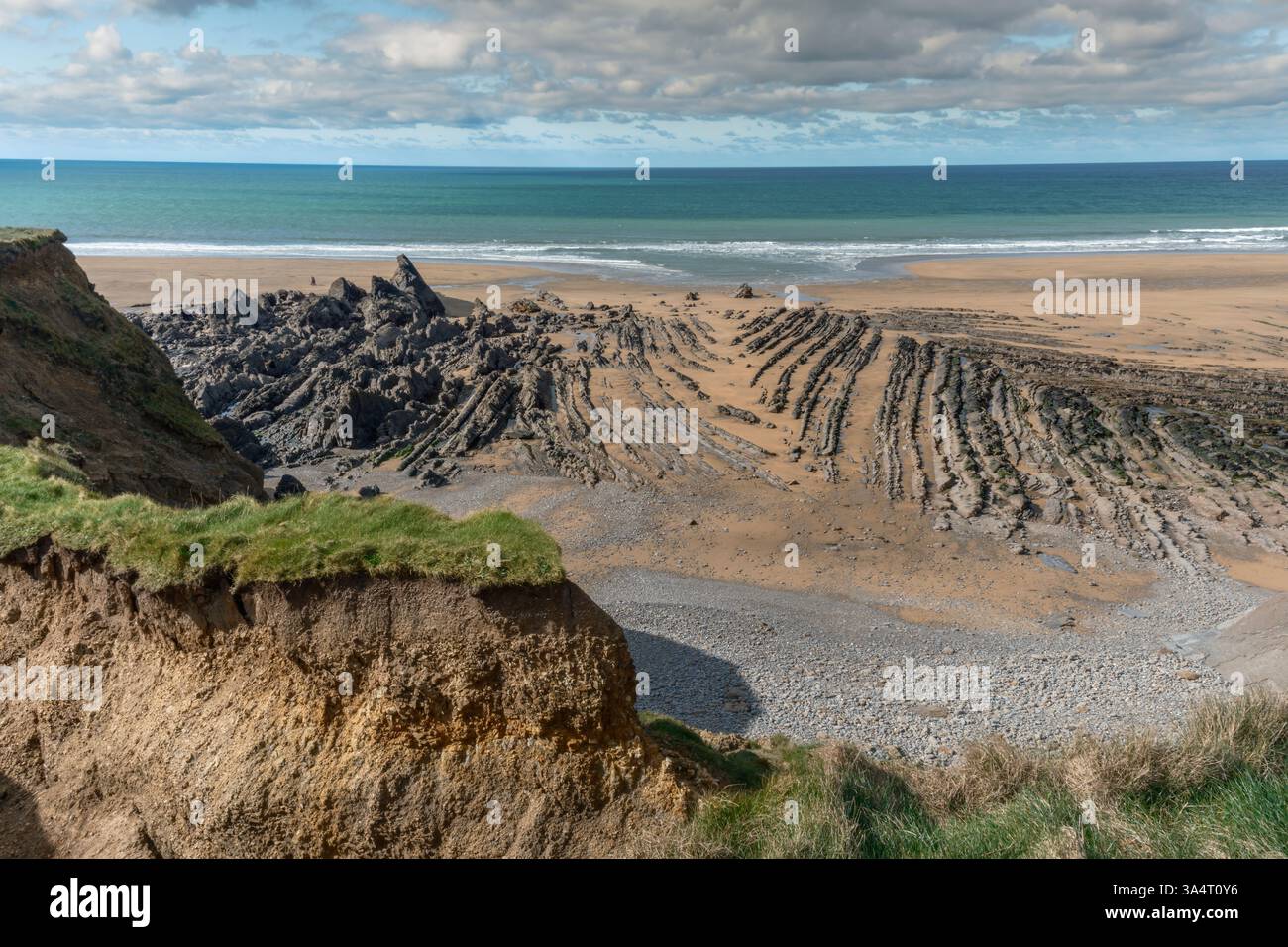 Bude, Cornwall - The South West Coast Path looking down onto the the ...