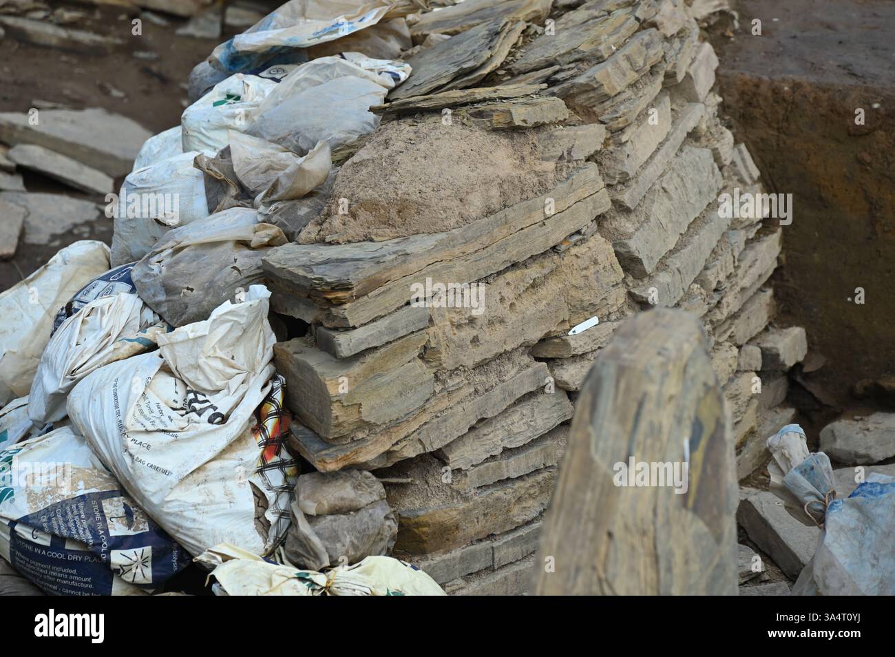 Parst of the many coloured hall Ness of Brodgar neolithic archeological ...