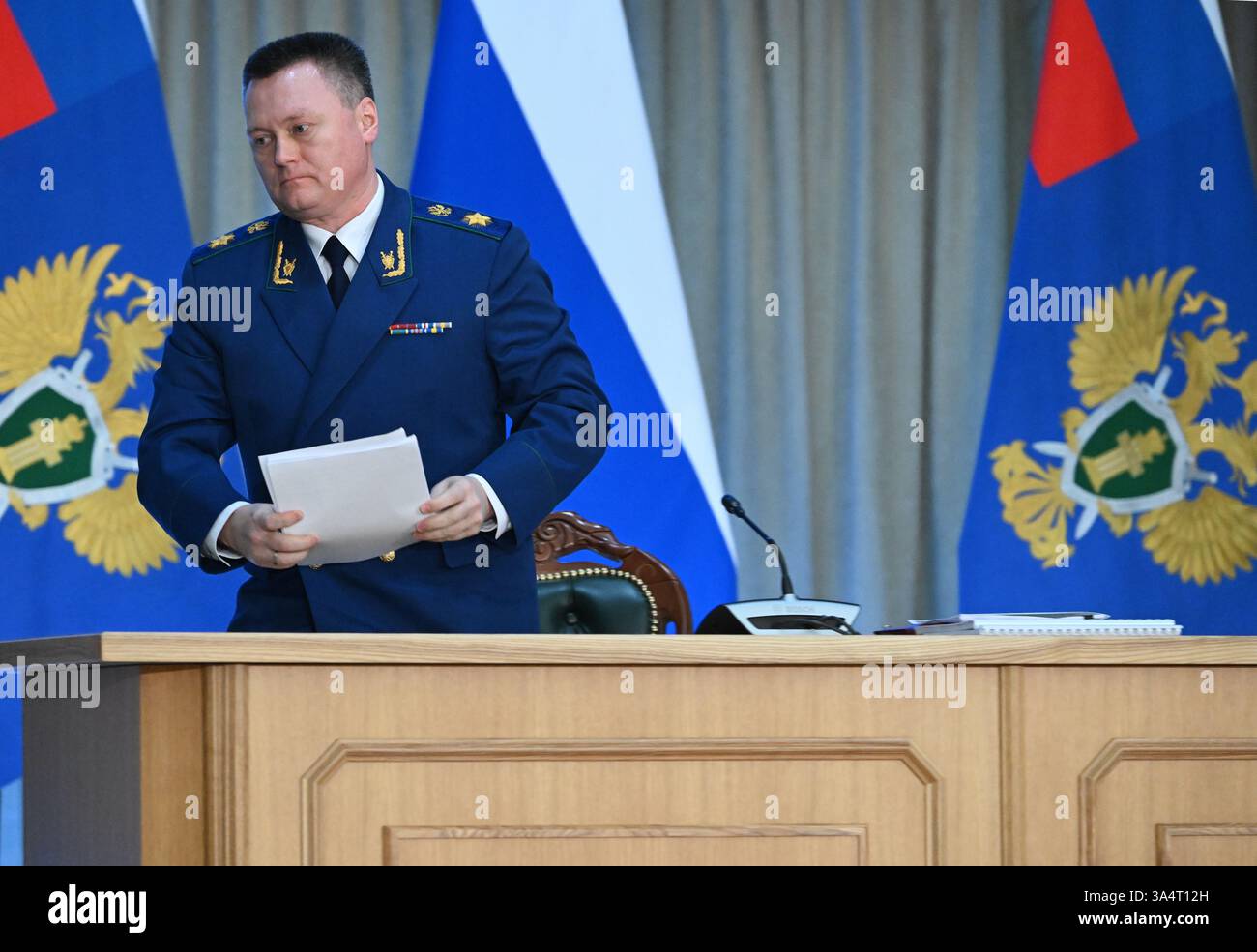 Moscow, Russia. 19th Mar, 2025. Prosecutor General of Russia Igor Krasnov during the meeting ...