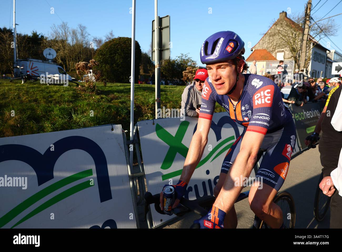 Winner Dutch Nils Eekhoff of Team Picnic PostNL celebrates at the ...
