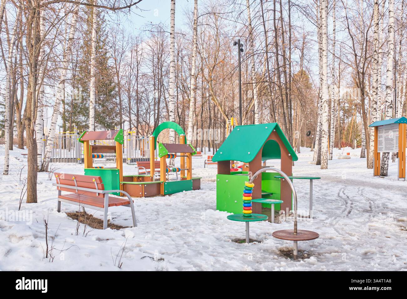 Yekaterinburg, Russia - March 17, 2025: Childrens playground ...