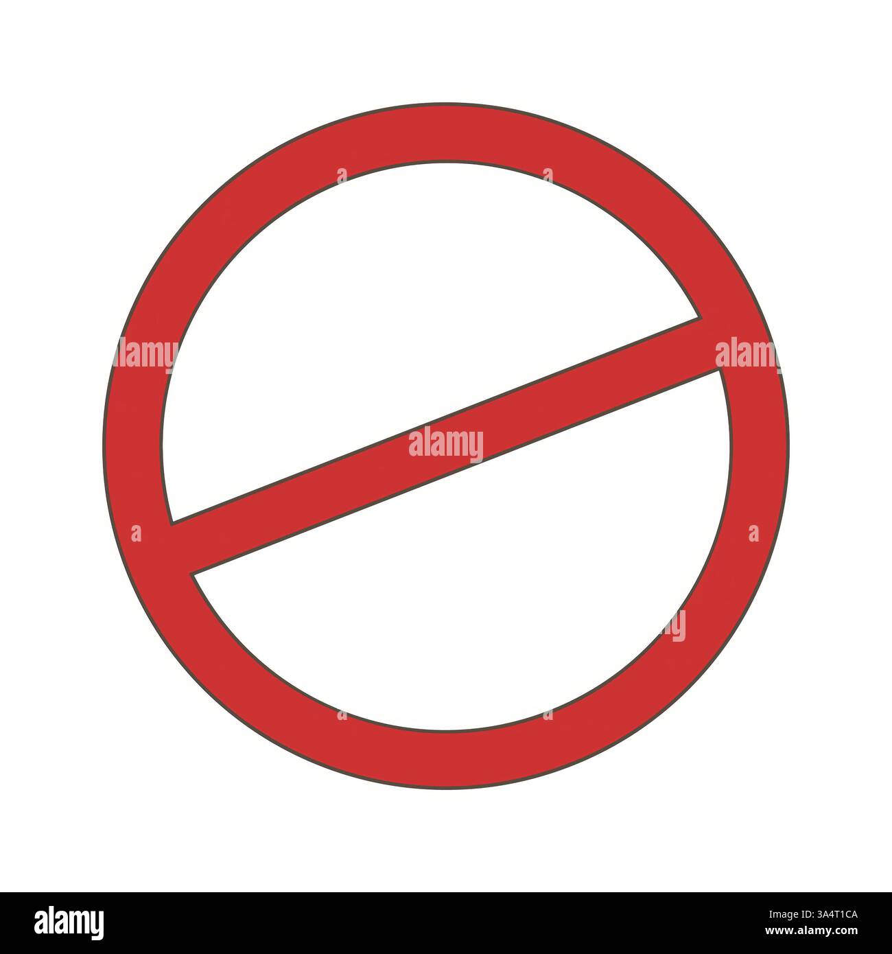 A red circle with a white line in the middle Stock Photo - Alamy