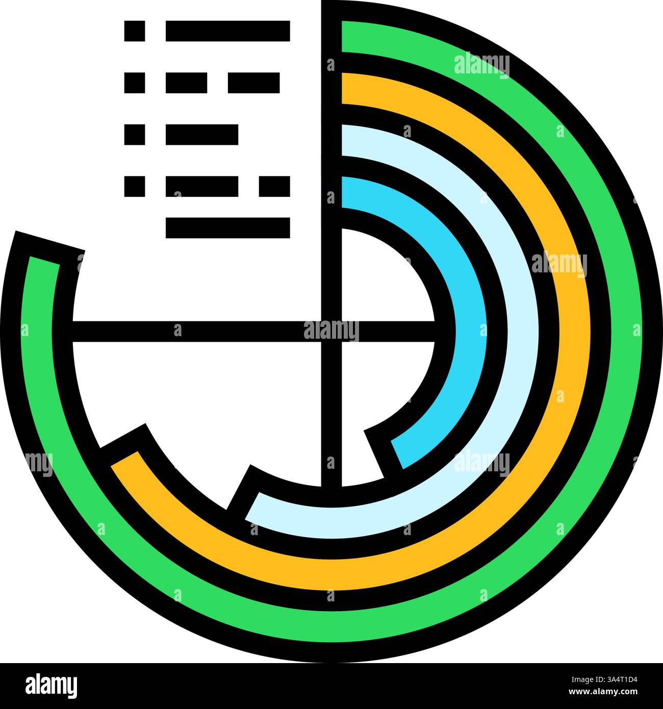 data visualization chart deep learning color icon vector illustration ...