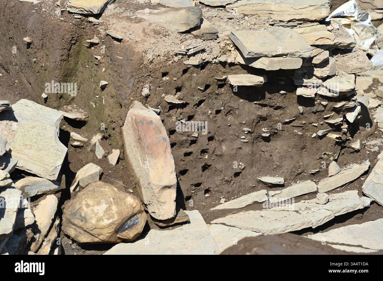 Structure twelve Ness of Brodgar neolithic archeological site Mainland ...