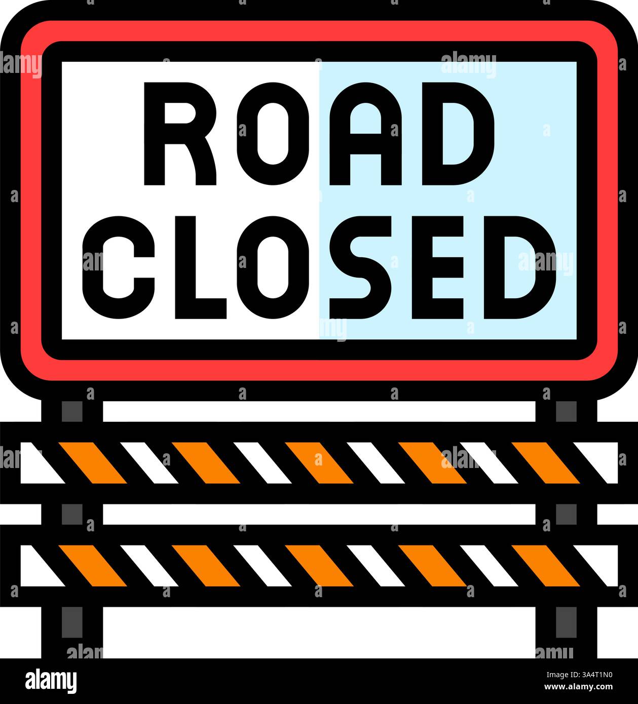 detours road closures car driving obstacles color icon vector ...