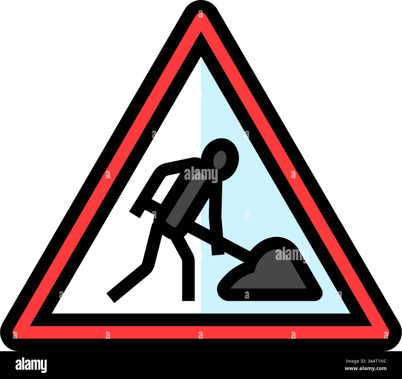 road construction car driving obstacles color icon vector illustration ...