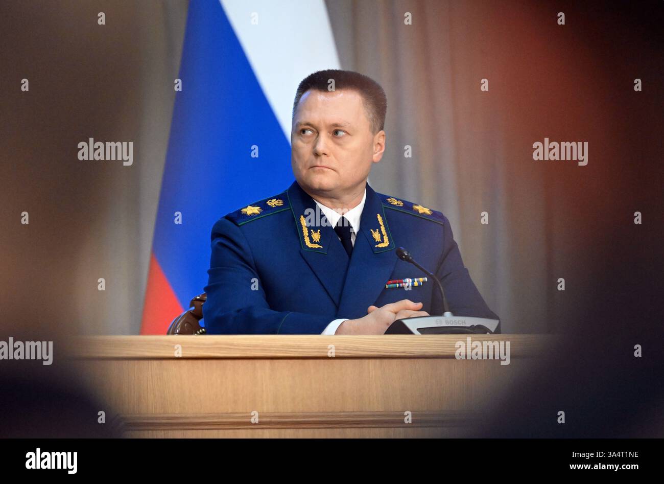 Moscow, Russia. 19th Mar, 2025. Prosecutor General of Russia Igor Krasnov during the meeting ...