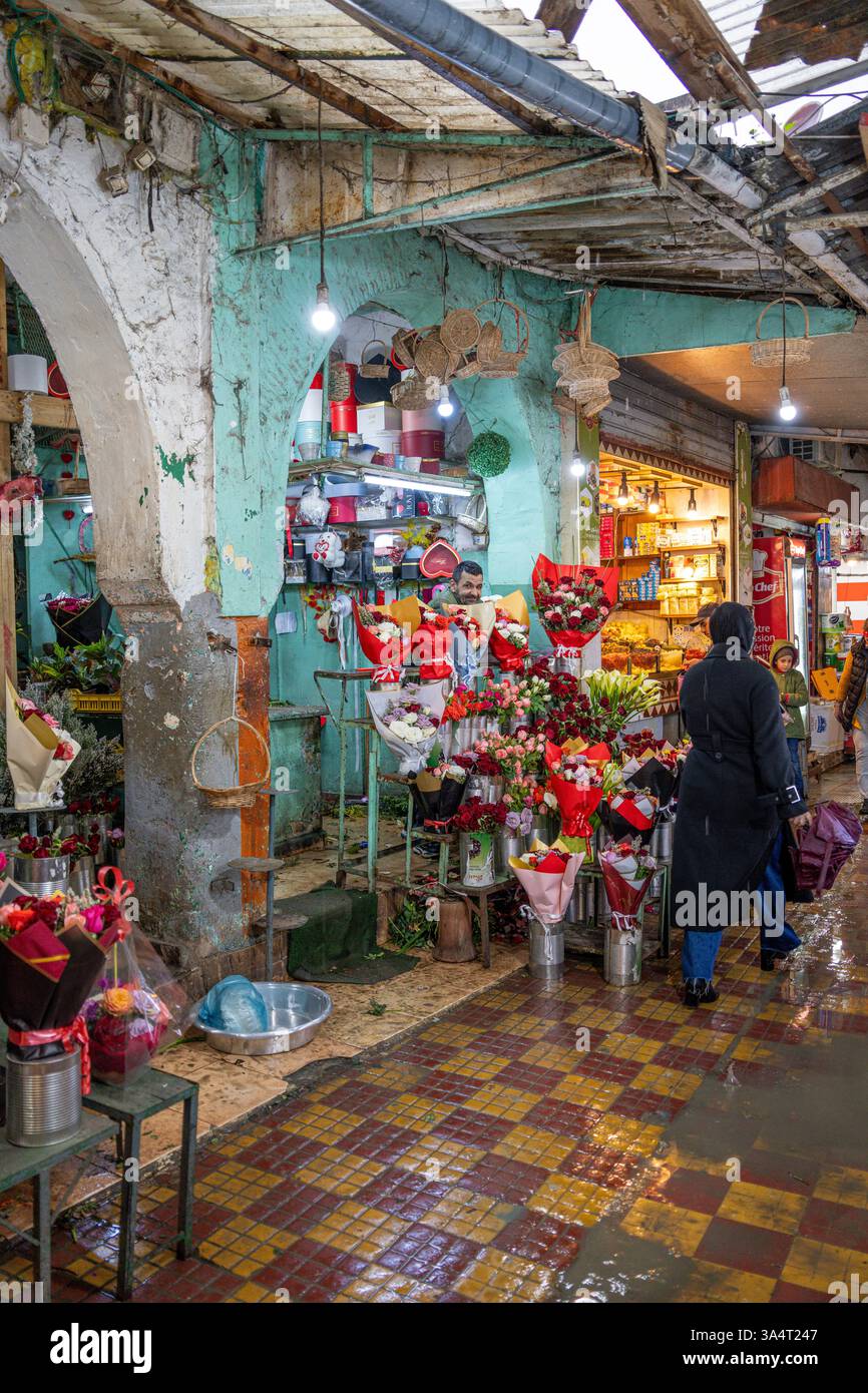 flower shop in the big souk, Tangier, Morocco, North Africa Stock Photo ...