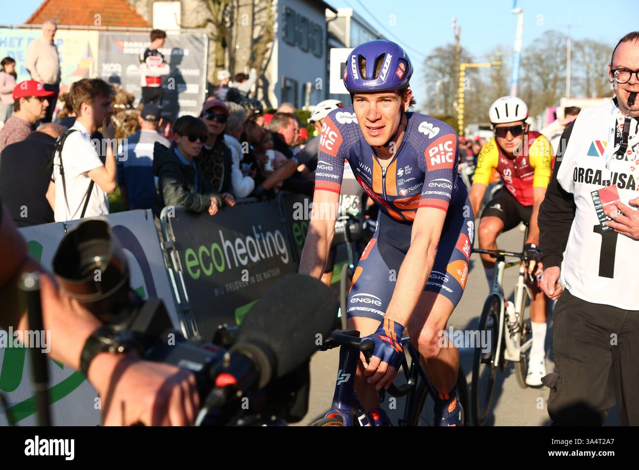 Dutch Nils Eekhoff of Team Picnic PostNL celebrates as he crosses the ...