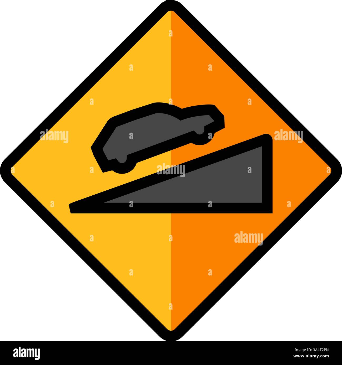 steep hills car driving obstacles color icon vector illustration Stock ...