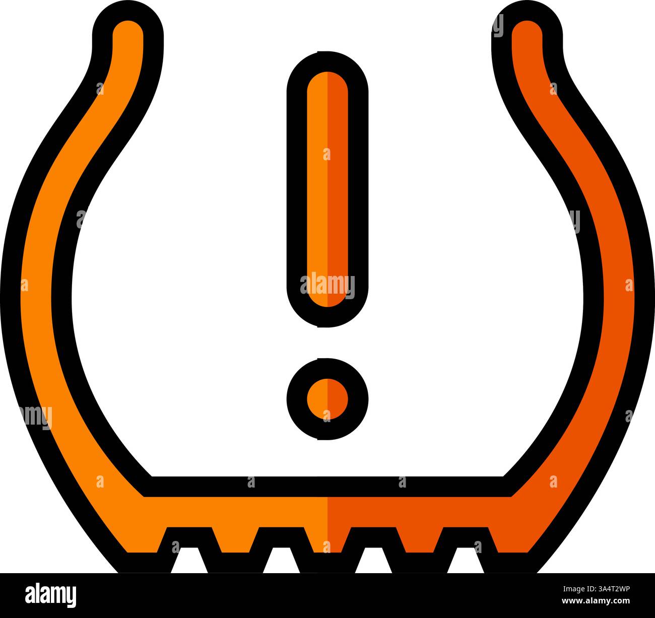 flat tire car driving obstacles color icon vector illustration Stock ...