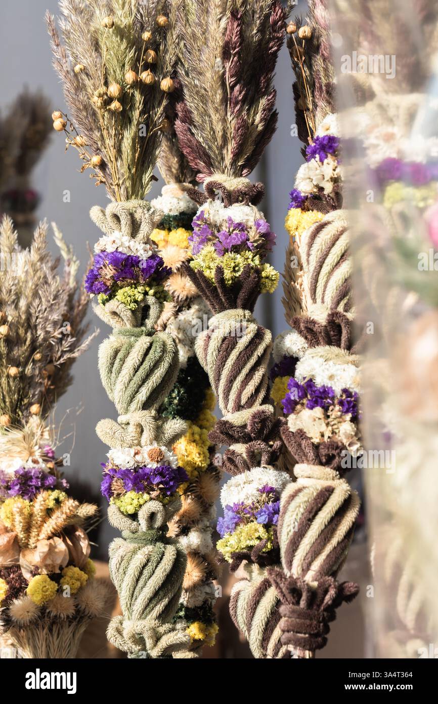 Traditional Lithuanian Easter palm known as Verbos on Easter market in ...