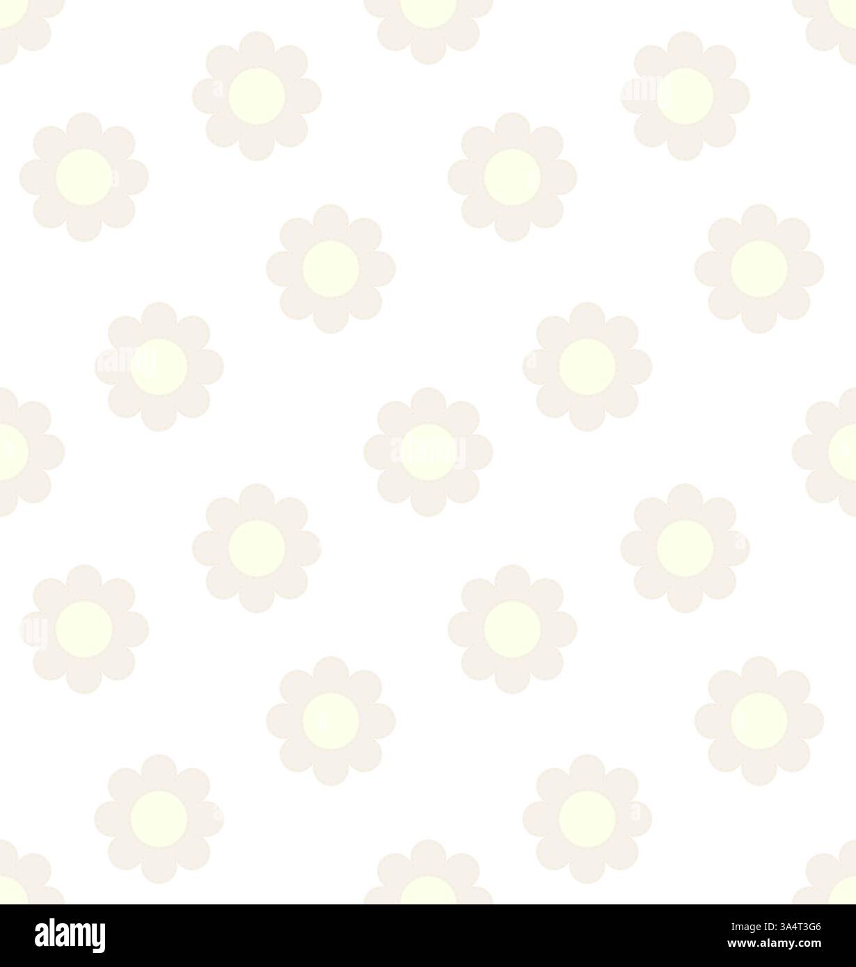 Vintage Cream Daisy Wallpaper – Soft Pastel Floral Pattern with a ...
