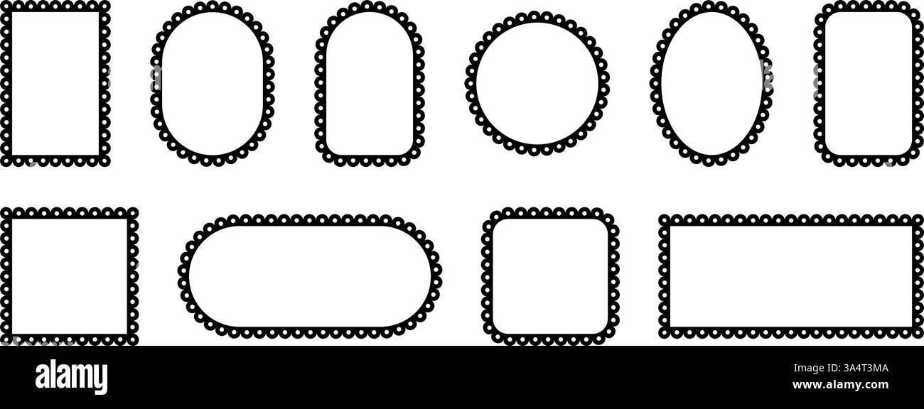 Lace frame with scallop edge. Borders with pattern for photo frames ...