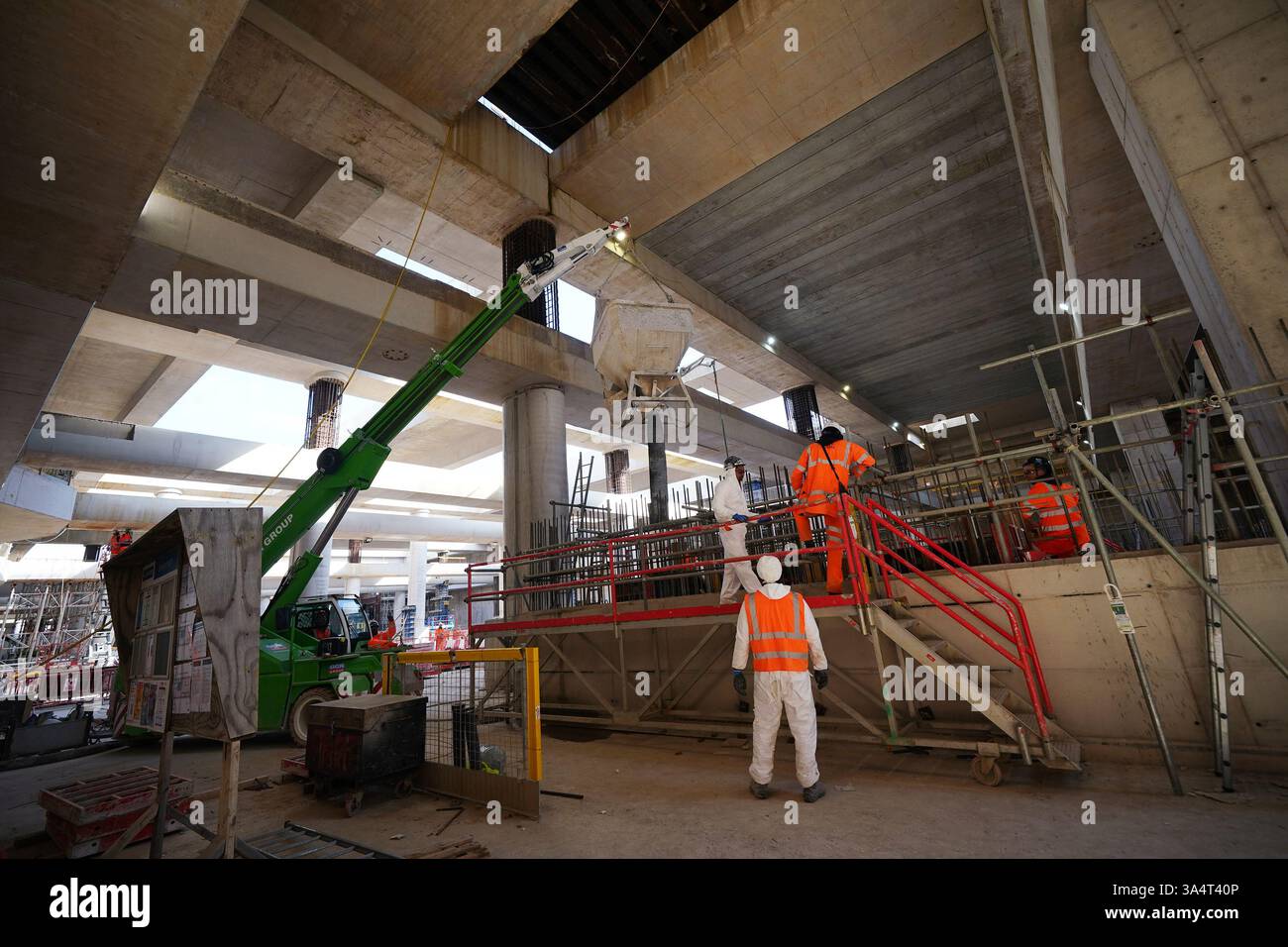 A view of Balfour Beatty Vinci Systra construction work at Old Oak ...