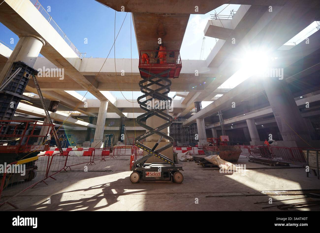 A view of Balfour Beatty Vinci Systra construction work at Old Oak ...