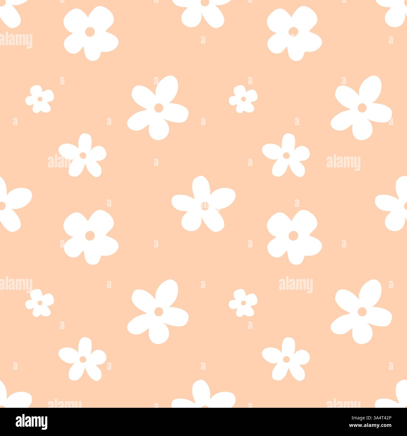 Retro Orange Daisy Pattern – Vintage Floral Wallpaper with Playful 70s ...