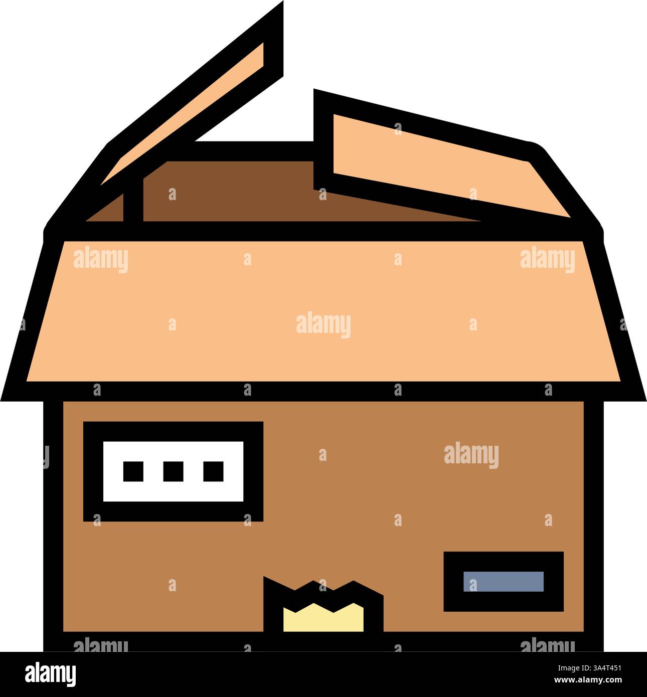 parcel box cardboard packaging color icon vector illustration Stock ...