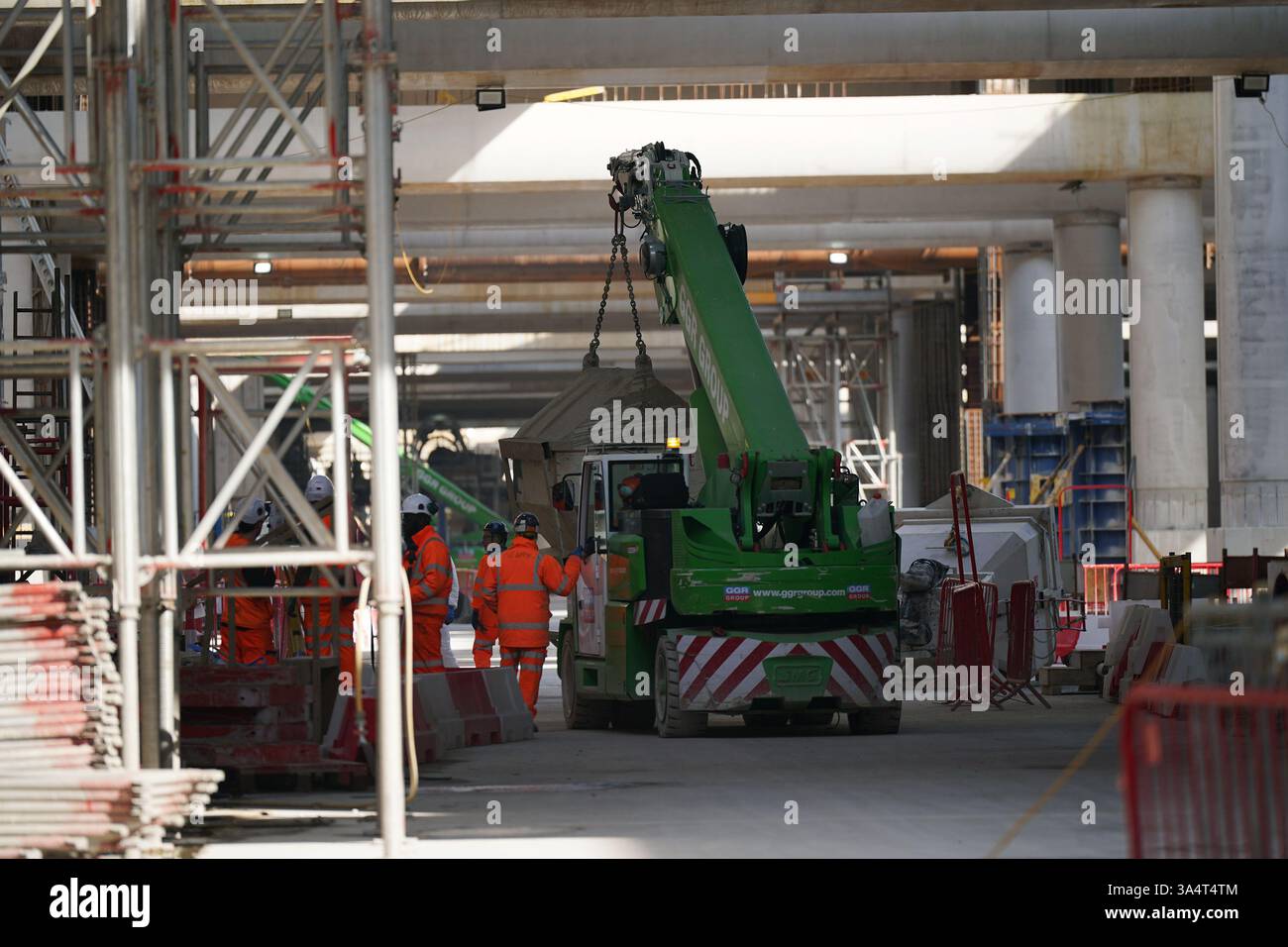 A view of Balfour Beatty Vinci Systra construction work at Old Oak ...