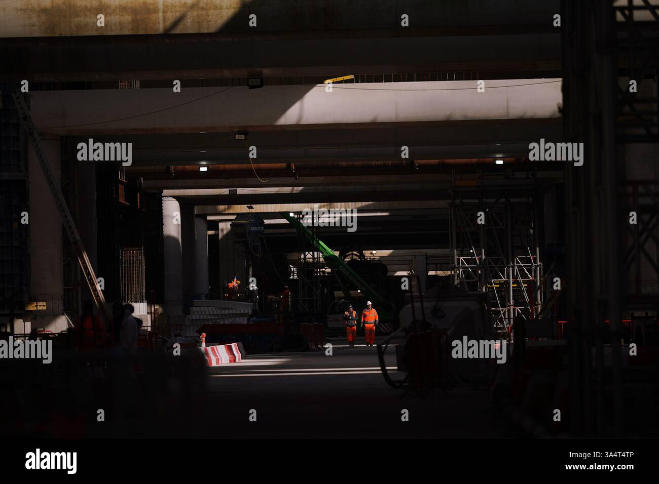 A view of Balfour Beatty Vinci Systra construction work at Old Oak ...