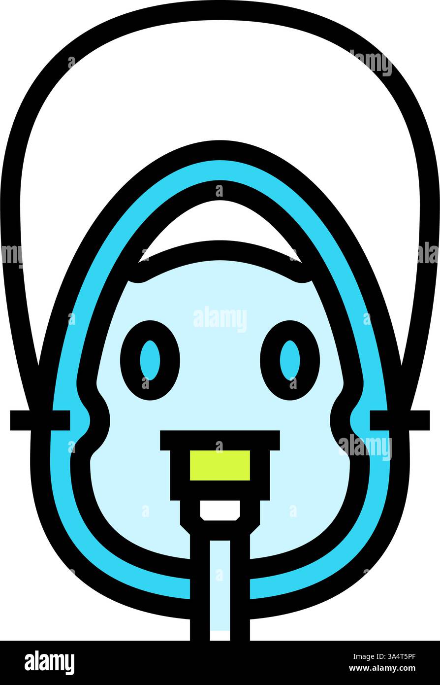 oxygen mask cardiology accessories color icon vector illustration Stock ...