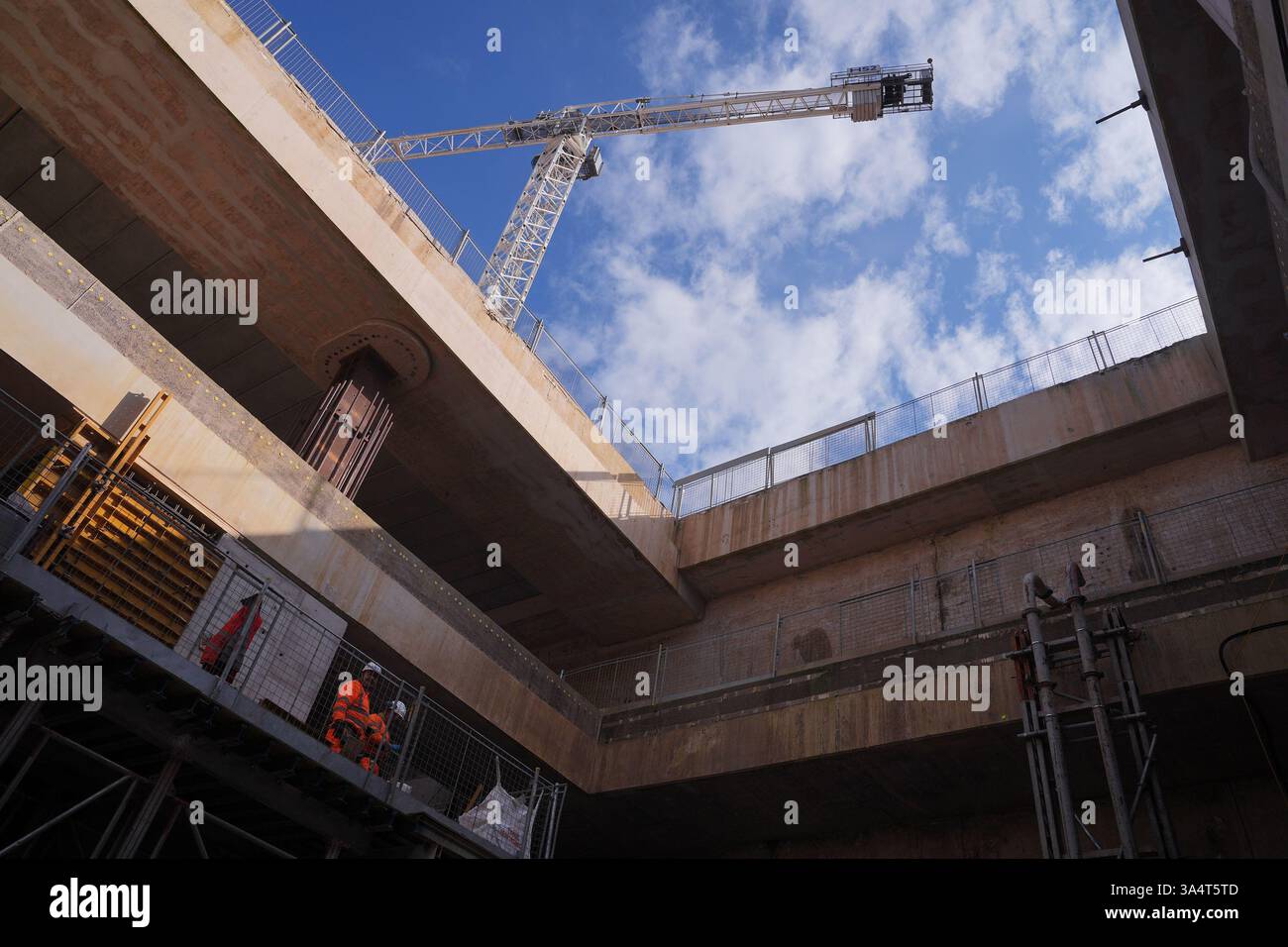 A view of Balfour Beatty Vinci Systra construction work at Old Oak ...