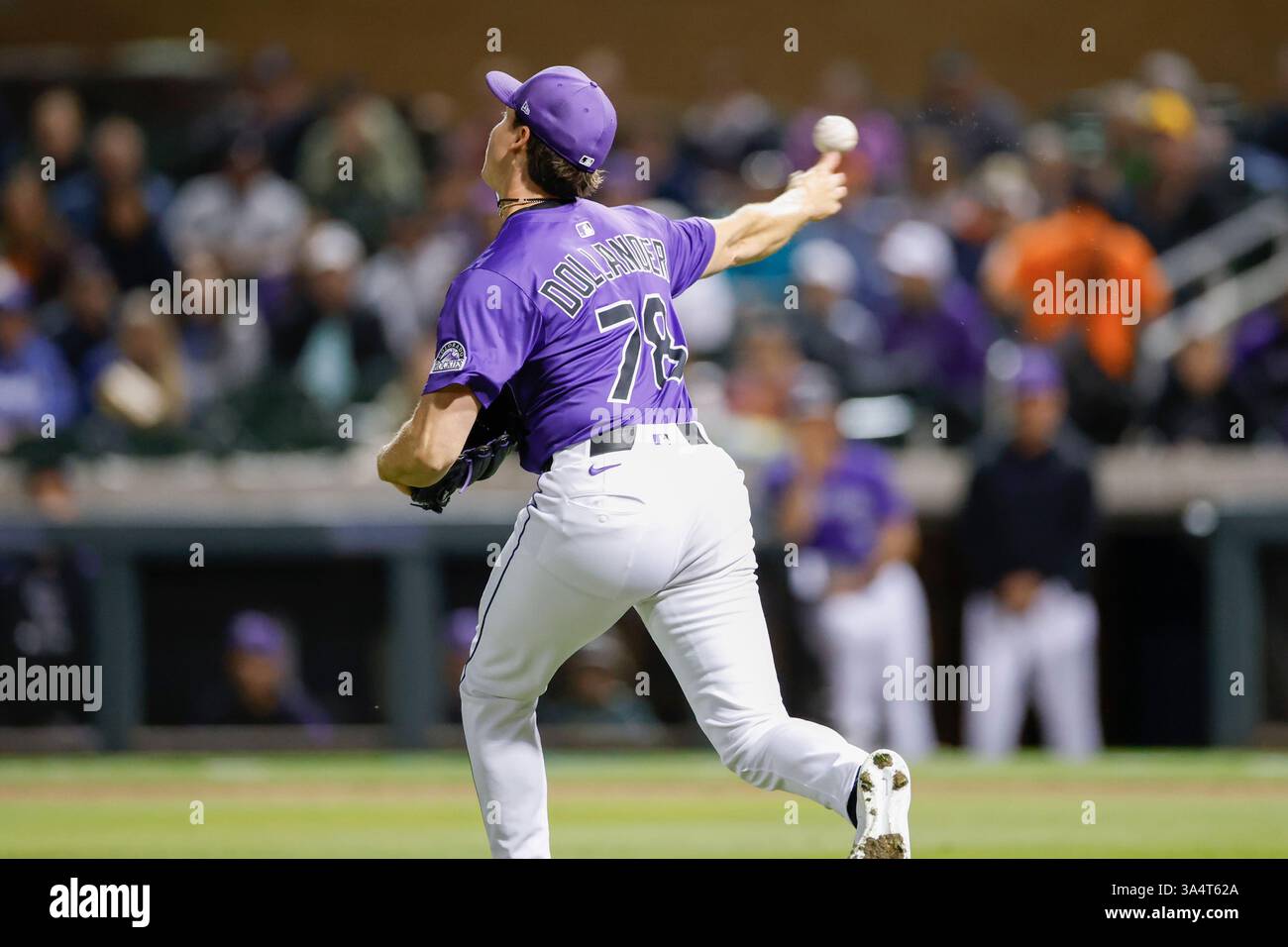 Scottsdale, AZ. USA; Colorado Rockies starting pitcher Chase Dollander ...