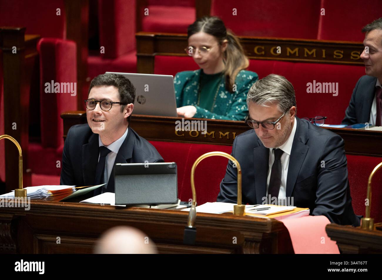 Paris, France. 19th Mar, 2025. Florent Boudie and Vincent Caure during ...