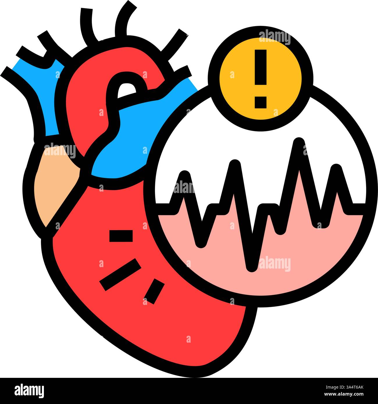 atrial fibrillation cardiology disease color icon vector illustration ...