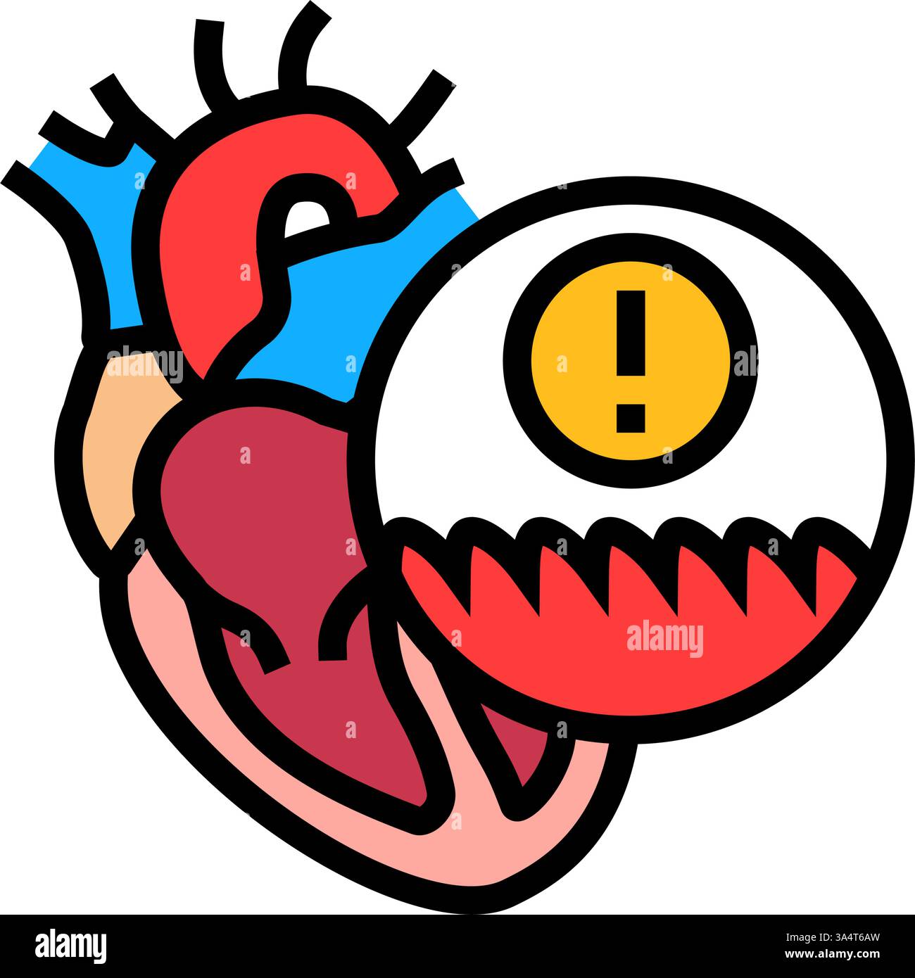 ventricular tachycardia cardiology color icon vector illustration Stock ...