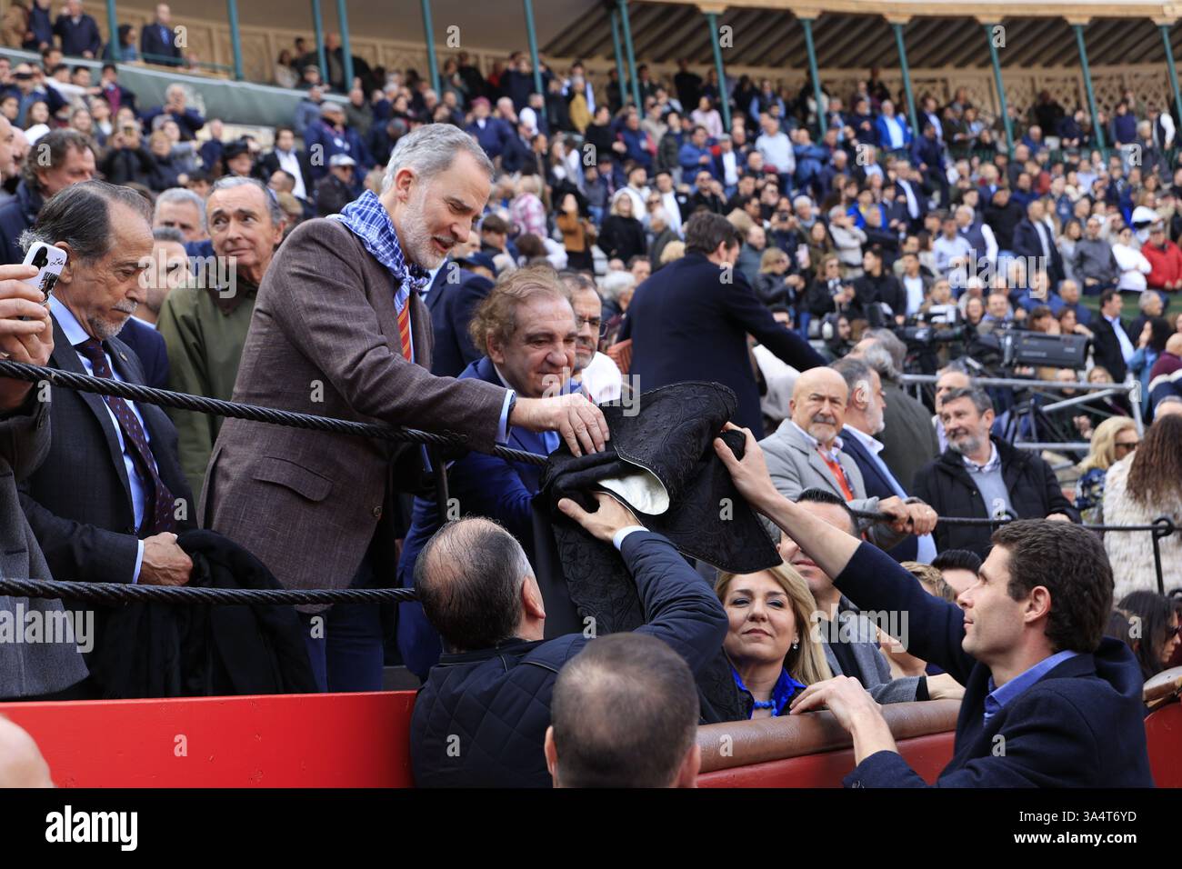 King Felipe VI of Spain visits The Fallas on March 19, 2025 in Valencia ...