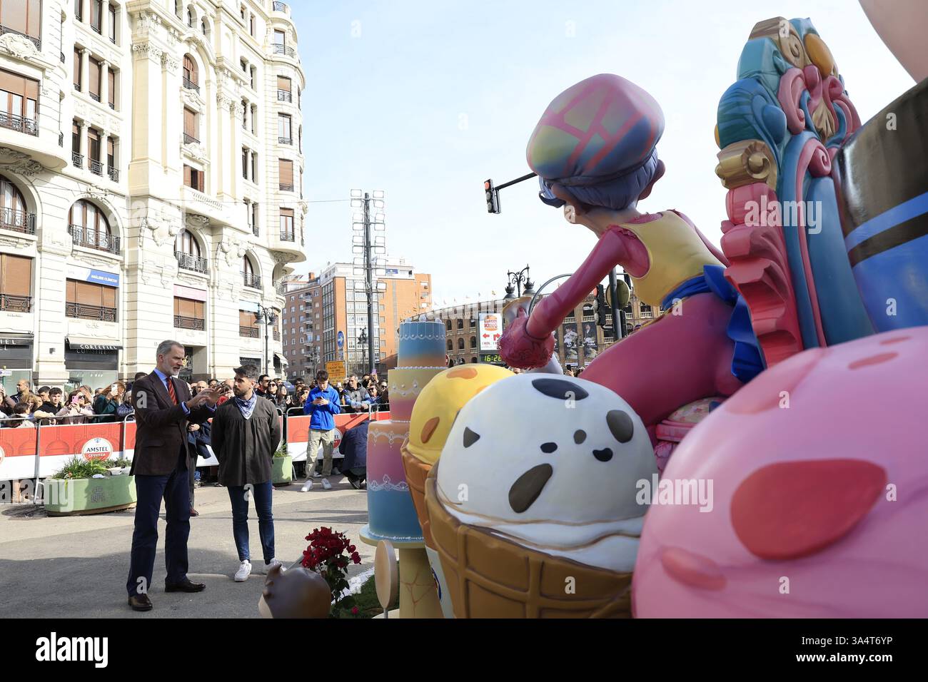 King Felipe VI of Spain visits The Fallas on March 19, 2025 in Valencia ...