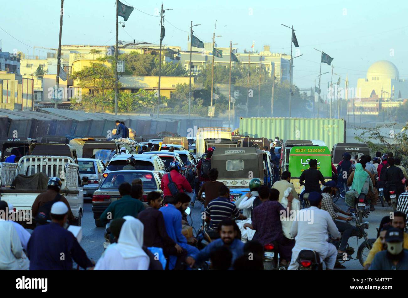 View of worst traffic jam before Iftar (breaking fast meal) during the ...