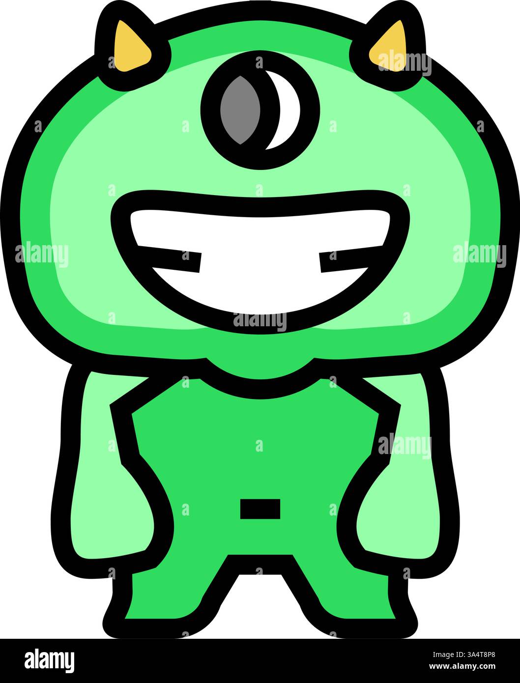 smiling monster cute color icon vector illustration Stock Vector Image ...
