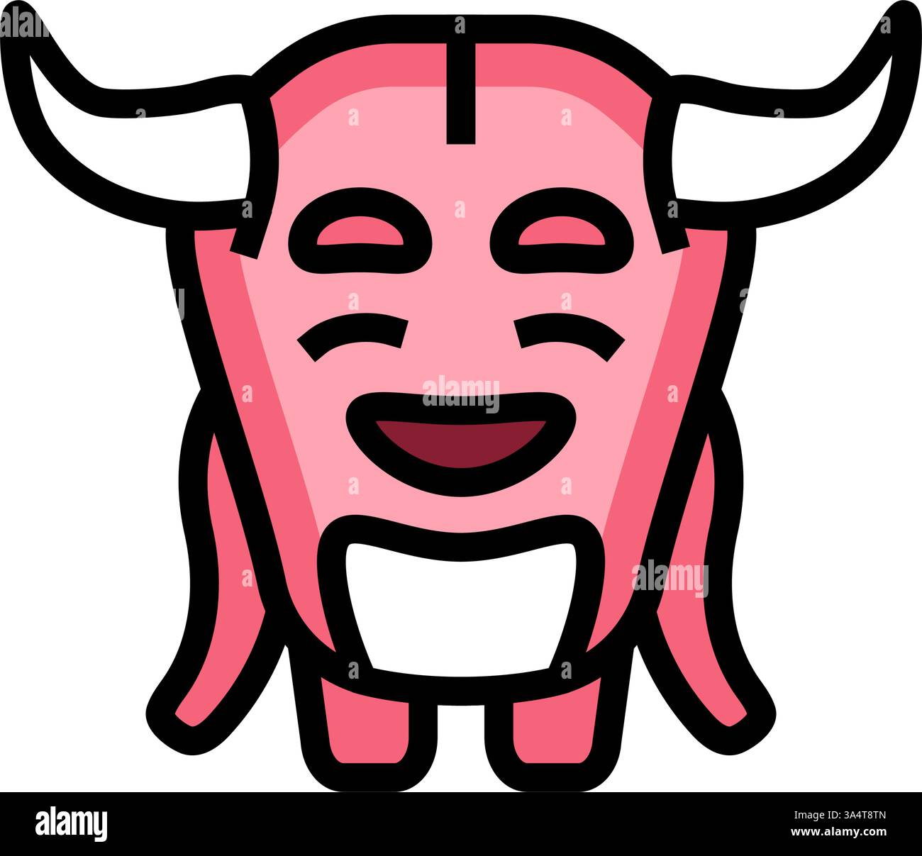 small horns cute monster color icon vector illustration Stock Vector ...