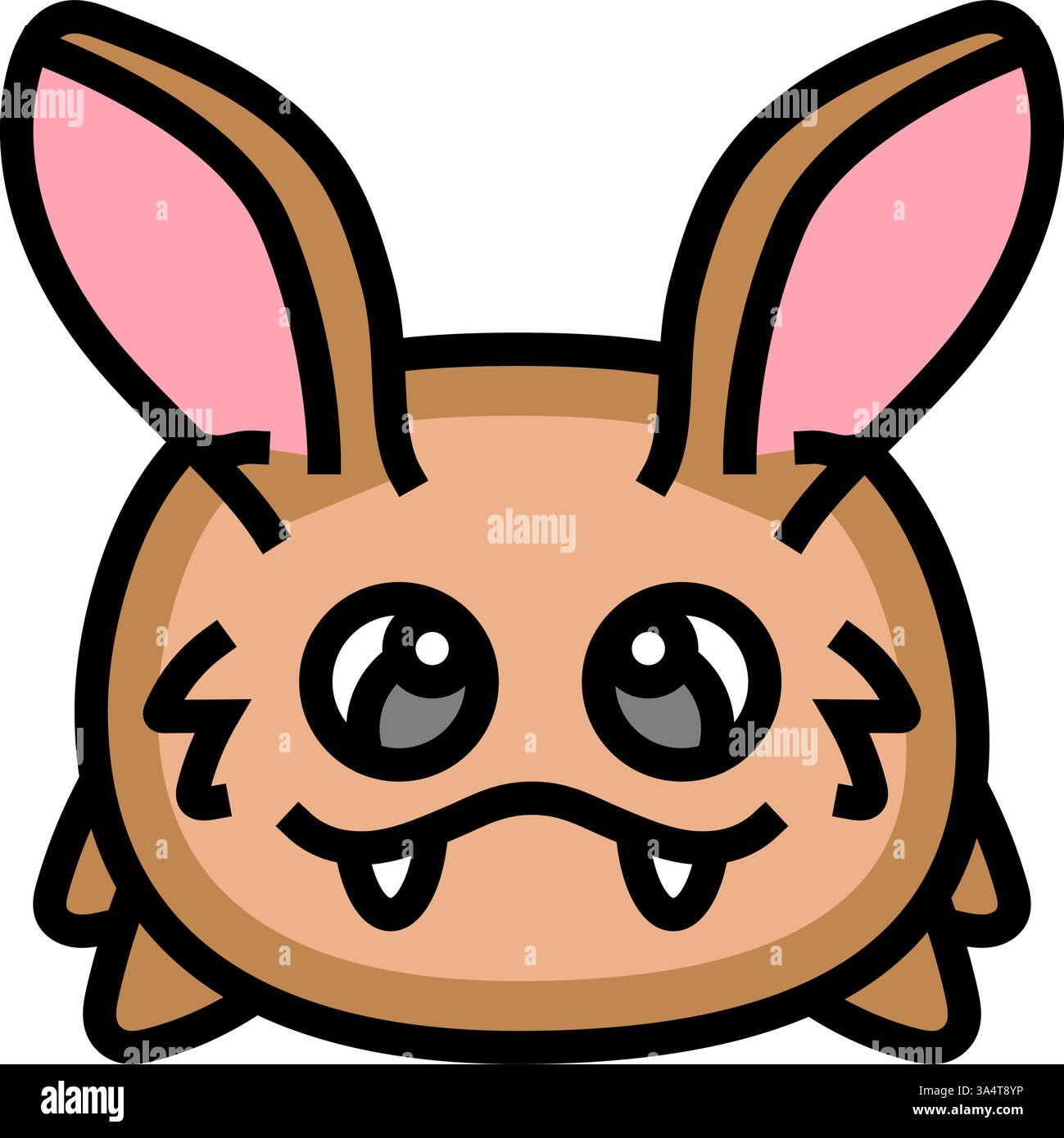 furry ears cute monster color icon vector illustration Stock Vector ...