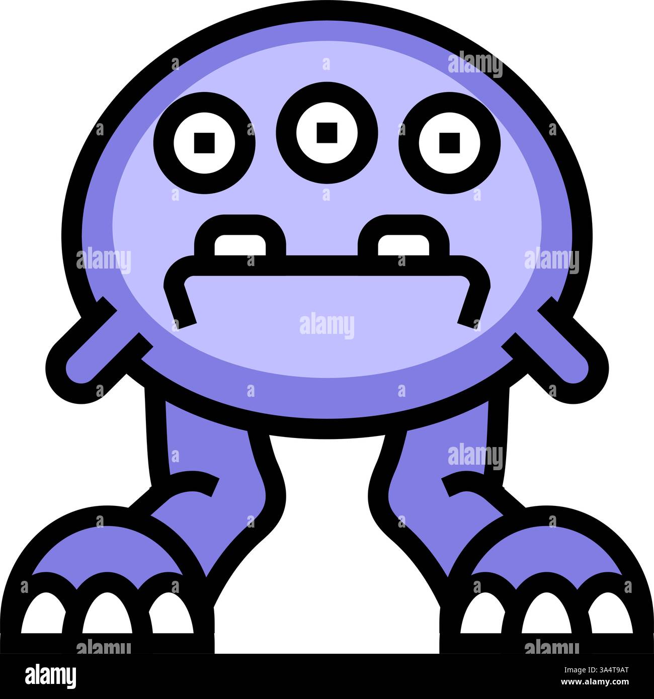 big feet cute monster color icon vector illustration Stock Vector Image ...