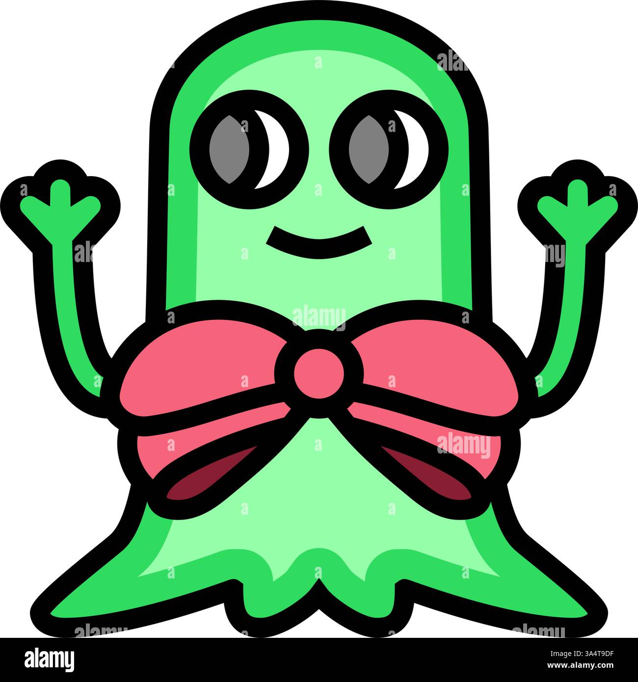 bowtie cute monster color icon vector illustration Stock Vector Image ...