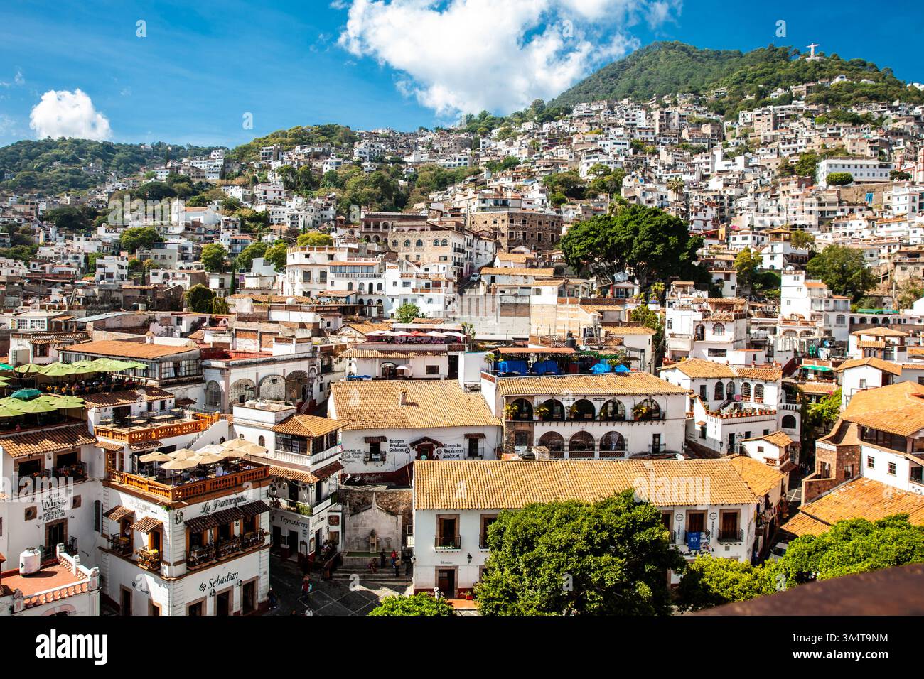 View of the beautiful colonial Magical Town of Taxco de Alarcon located ...