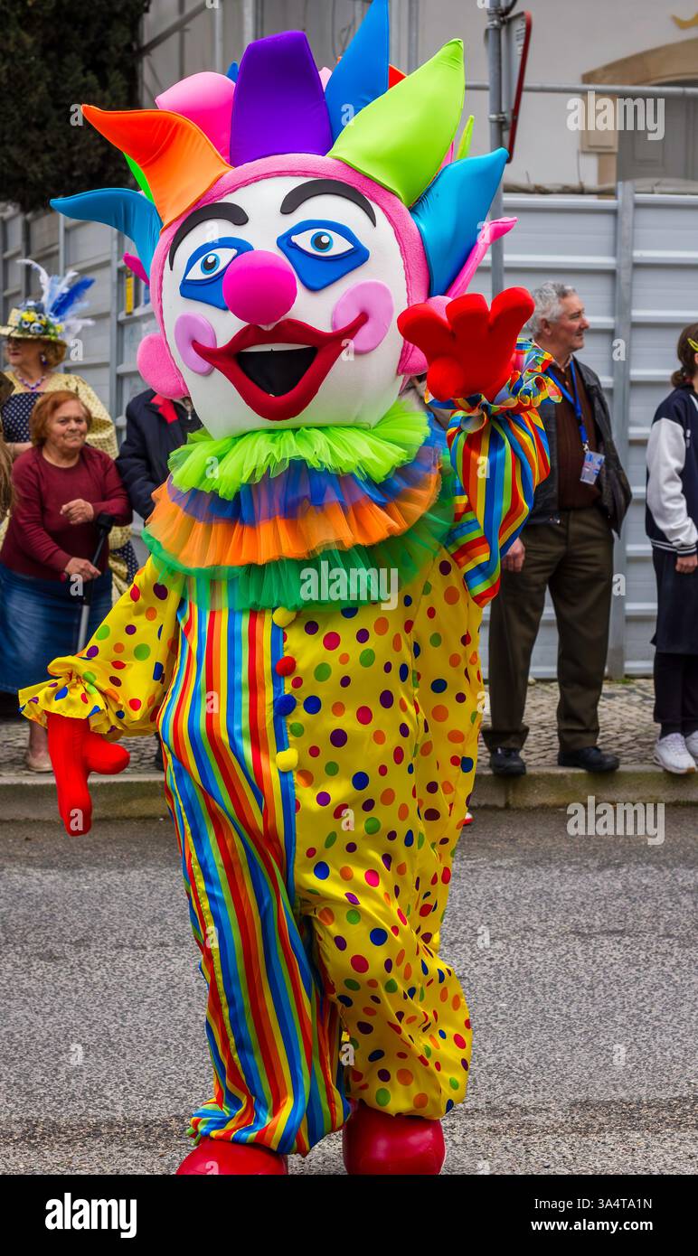 Colourful Clown at Tomar Carnival 2025 Stock Photo - Alamy